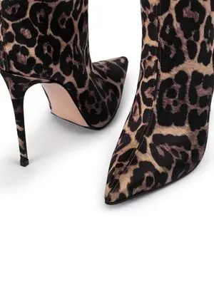 LE SILLA Eva 120mm Leopard-print Boots - Brown