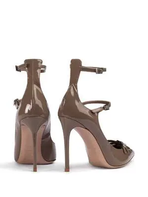 LE SILLA Morgana 120mm Patent-leather Pumps - Brown
