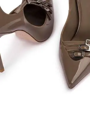 LE SILLA Morgana 120mm Patent-leather Pumps - Brown