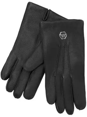 Philipp Plein Appliqué-logo Leather Gloves