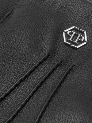 Philipp Plein Appliqué-logo Leather Gloves