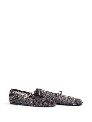 LE SILLA Gilda Crystal-embellished Ballerina Shoes - Silver