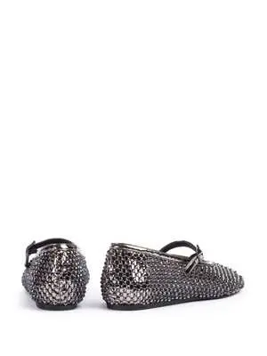 LE SILLA Gilda Crystal-embellished Ballerina Shoes - Silver