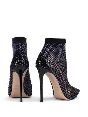 LE SILLA Gilda 120mm Mesh Ankle Boots - Blue