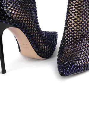 LE SILLA Gilda 120mm Mesh Ankle Boots - Blue