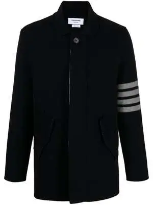 Thom Browne Stripe-detailing Wool Blend Cardigen-coat