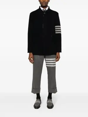 Thom Browne Stripe-detailing Wool Blend Cardigen-coat