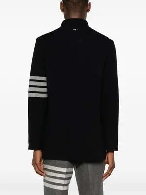 Thom Browne Stripe-detailing Wool Blend Cardigen-coat