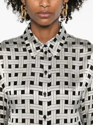 Kenzo Weave-print Satin Shirt