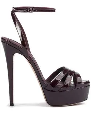 LE SILLA 140mm Lola Patent-leather Sandals - Red