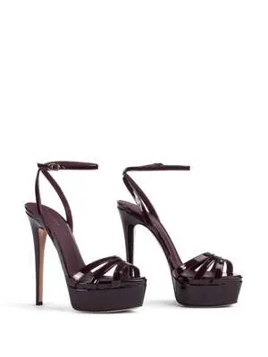 LE SILLA 140mm Lola Patent-leather Sandals - Red