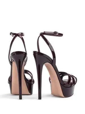 LE SILLA 140mm Lola Patent-leather Sandals - Red