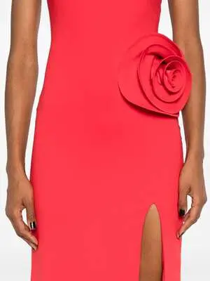 ANA RADU One-shoulder Floral Appliqué Dress