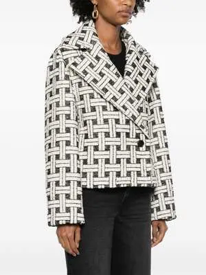 Kenzo Check-pattern Double-breasted Jacket