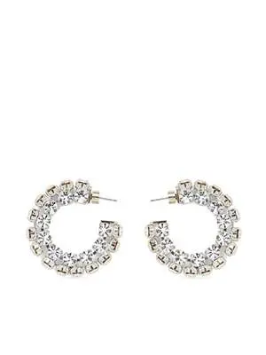 AREA Small Crystal Hoop Earrings - Silver