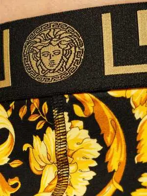 Versace Barocco Stretch-cotton Boxers - Black