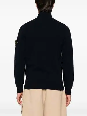 Stone Island Compass Badge Wool Blend Jumper - Blue