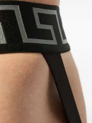 Versace Barocco Stretch-cotton Jockstrap - Black