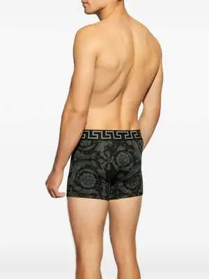 Versace Barocco Stretch-cotton Boxers - Black