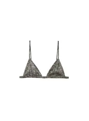 Fleur Du Mal Luxe Triangle Bra - Grey Acid Wash