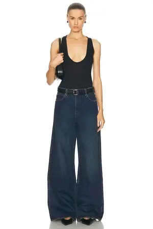 SIR. Stella Wide Leg In Denim-dark