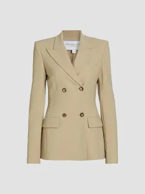 Michael Kors Georgina Wool Double-breasted Blazer - Sand