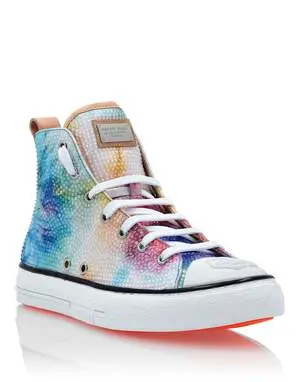 Philipp Plein Satin Hitop Sneakers Tie Dye - Multi