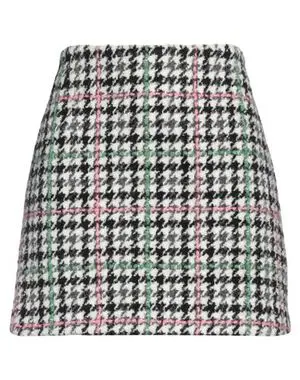 MSGM Houndstooth Tweed Mini Skirt - White