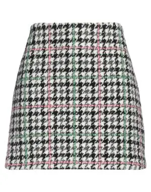 MSGM Houndstooth Tweed Mini Skirt - White