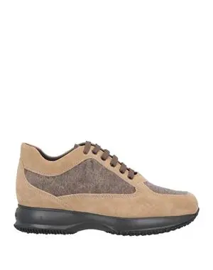 Hogan Leather And Textile Sneakers - Beige