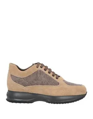 Hogan Leather And Textile Sneakers - Beige
