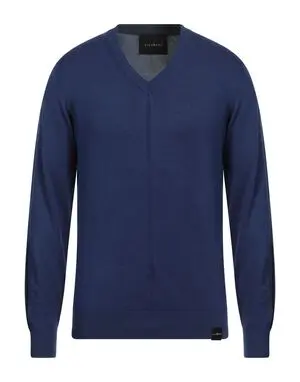 John Richmond Knitted V-neck Sweater - Blue