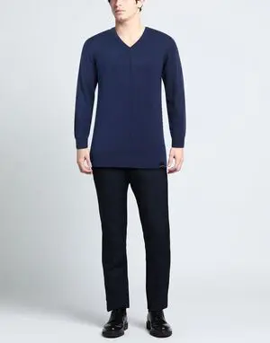 John Richmond Knitted V-neck Sweater - Blue