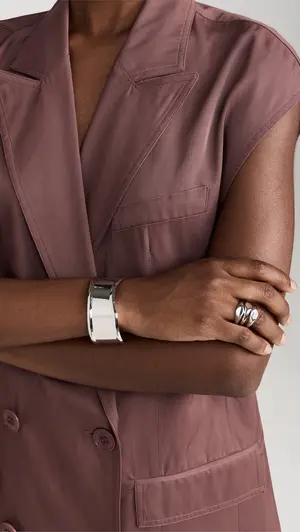ADINA EDEN Indented Curved Bangle Bracelet