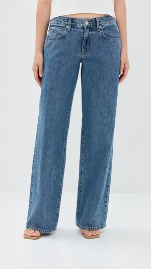 SLVRLAKE Lexi Low Rise Wide Leg Full Length Jeans - Satisfaction