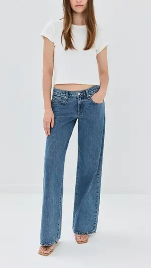 SLVRLAKE Lexi Low Rise Wide Leg Full Length Jeans - Satisfaction