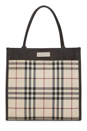 Burberry House Check Shopping Handbag - Brown
