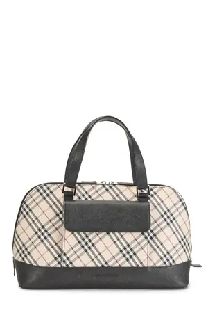 Burberry House Check Jacquard Dome Handbag - Black