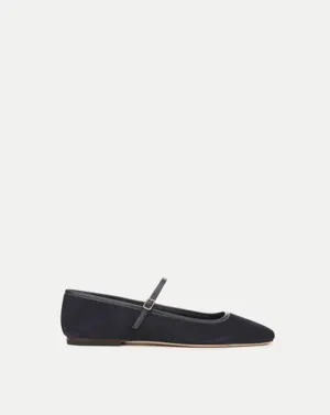 Veronica Beard Ellie Suede Mary Jane Flats Eclipse
