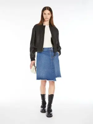 Max Mara Nappa Leather Bomber Jacket