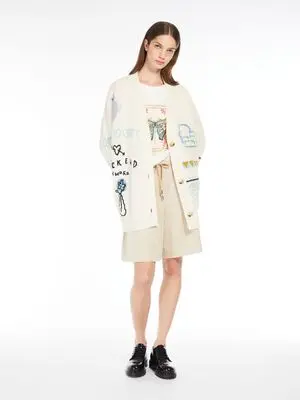 Max Mara Oversized Jacquard Cotton Cardigan