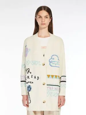 Max Mara Oversized Jacquard Cotton Cardigan
