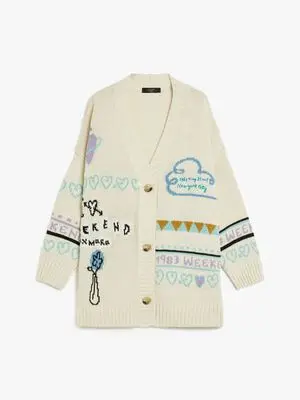 Max Mara Oversized Jacquard Cotton Cardigan