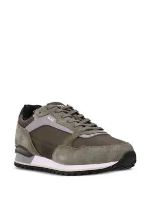 BOSS Suede-trimmed Mesh Sneakers - Green