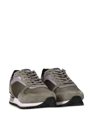 BOSS Suede-trimmed Mesh Sneakers - Green