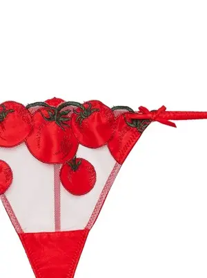 FLEUR DU MAL Pomodoro Embroidered V-string