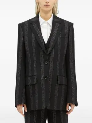 MSGM Striped Single-breasted Blazer