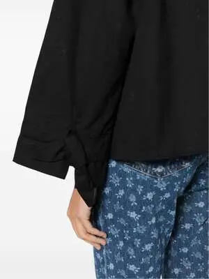 GANNI Knot-detail Canvas Shirt Jacket