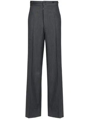 MAISON MARGIELA Barathea Wool Striped Trousers - Grey