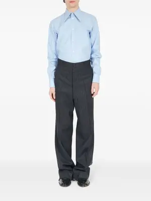 MAISON MARGIELA Barathea Wool Striped Trousers - Grey